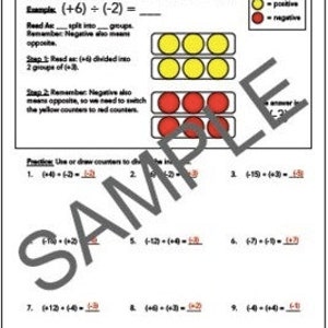 Math Dividing Integers - Lesson & Practice Questions - 100% Editable ...