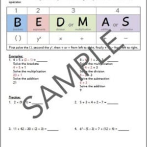 Order of Operations - PEMDAS & BEDMAS - 100% Editable - Etsy