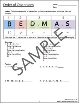 Order of Operations - PEMDAS & BEDMAS - 100% Editable - Etsy