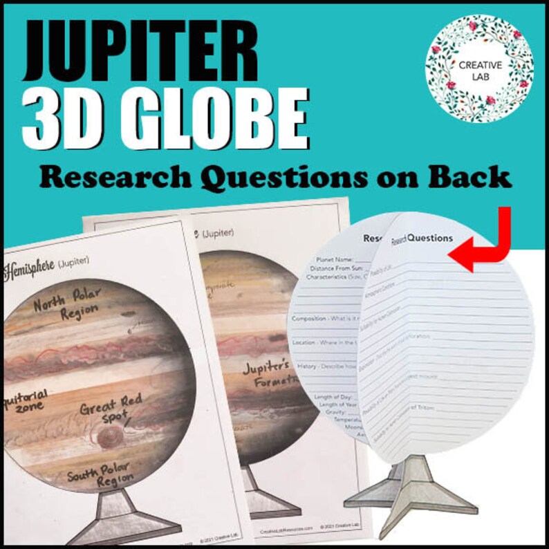 Jupiter 3D Planet Model Research Project // Printable Teaching Lesson ...