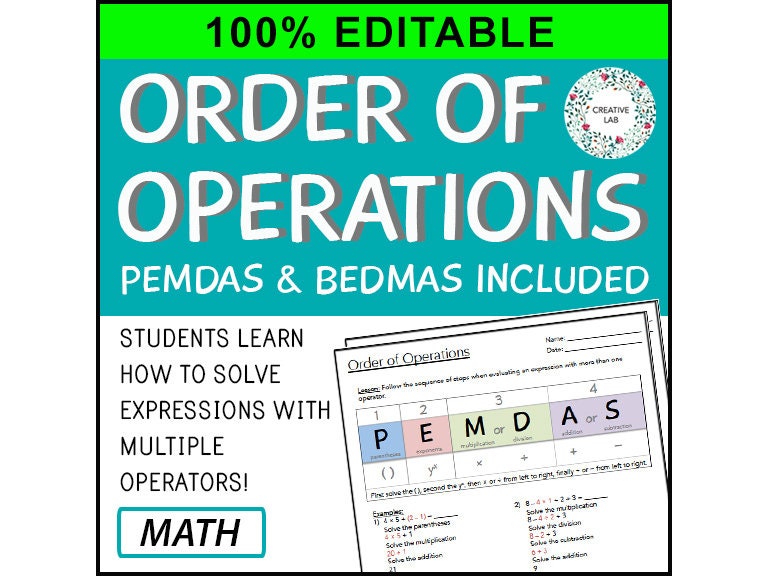 Order Of Operations Bedmas