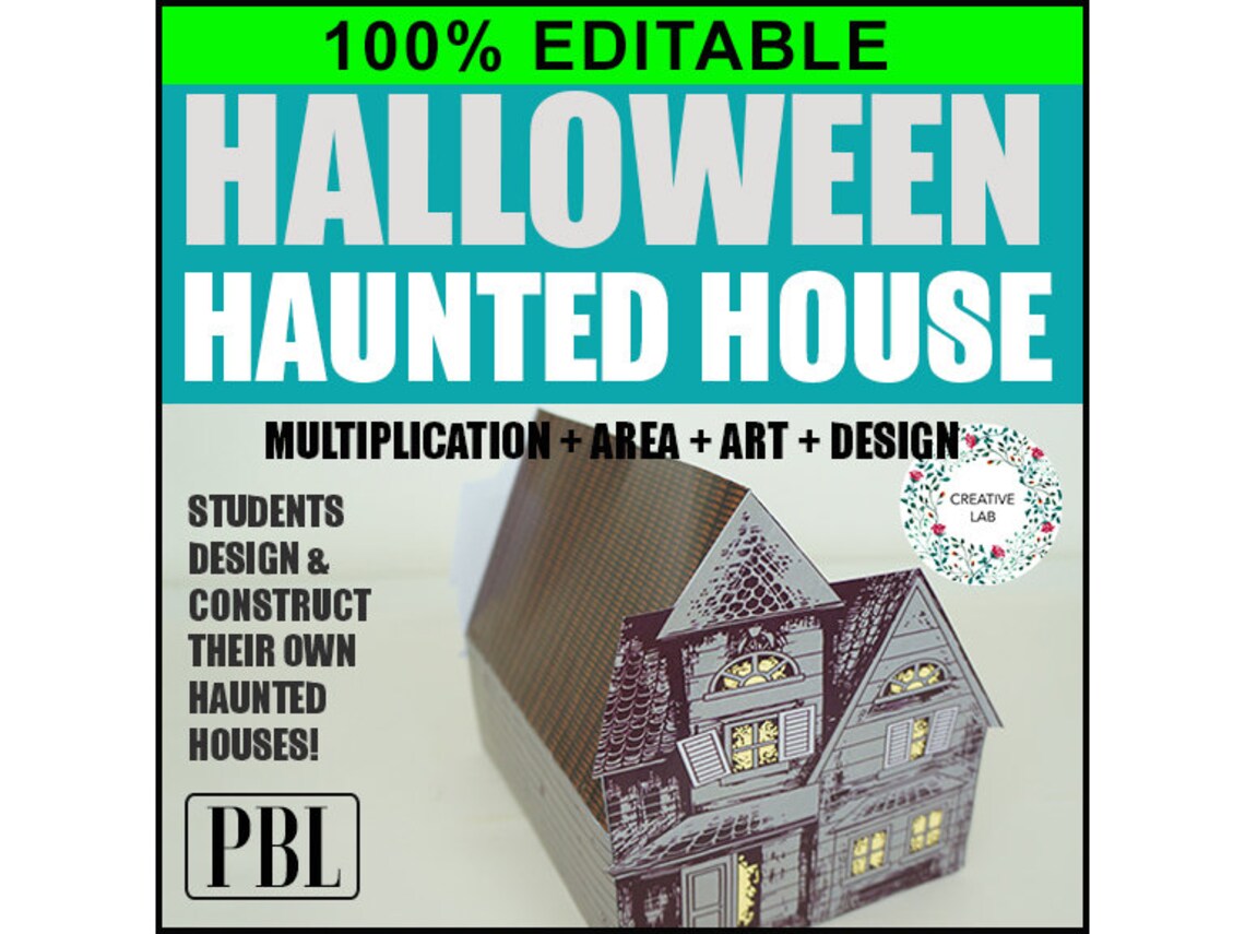 Math Craft - Build a Halloween Haunted House - 100% Editable ...