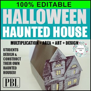 Math Craft - Build a Halloween Haunted House - 100% Editable ...