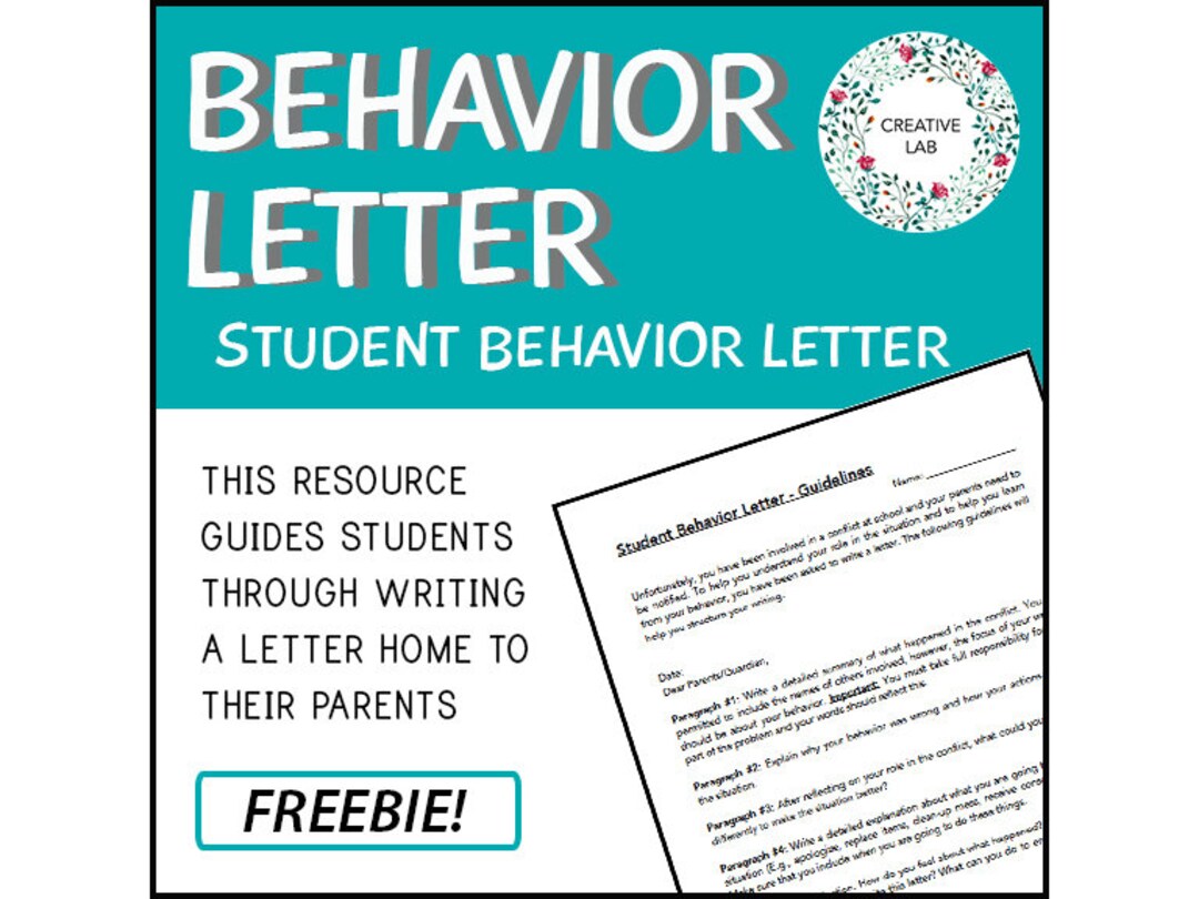 Student Behaviour Letter - to Parents - Template // Printable Teaching ...