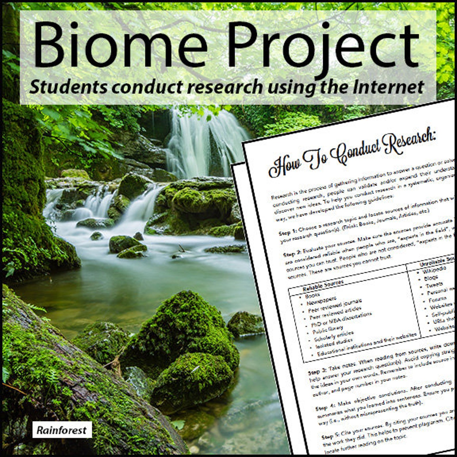 Biomes Research Project - PBL - 100% Editable // Printable Teaching ...