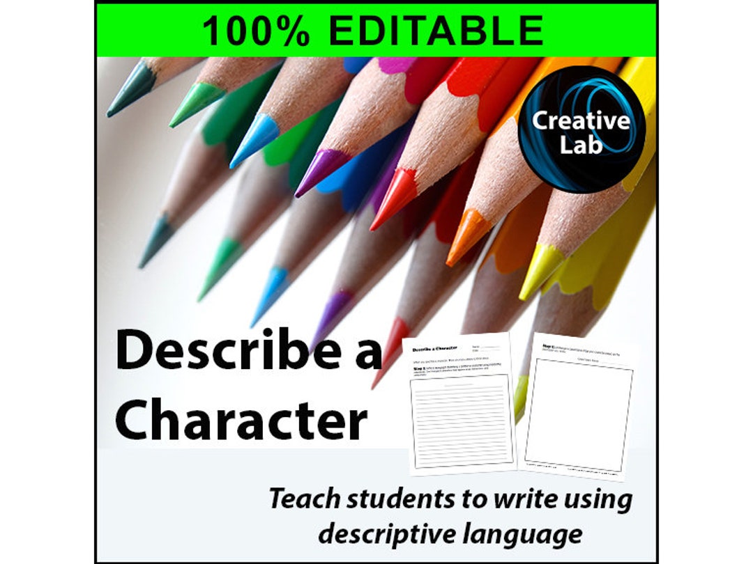Describe A Character 100% Editable // Printable Teaching Resource // No ...