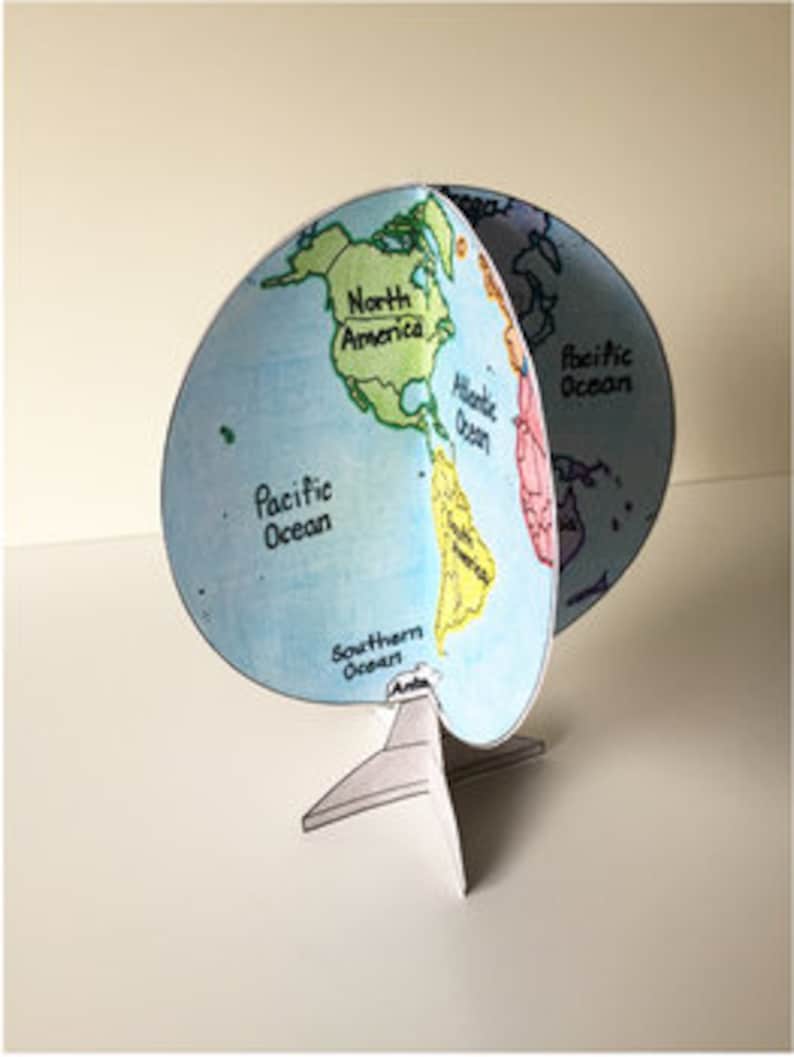 Mapping Craft Activity - 3D Globe World Map // Printable Teacher School ...