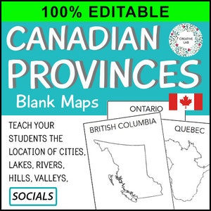 Canadian Province Maps & Canada Map - 100% Editable // Printable ...