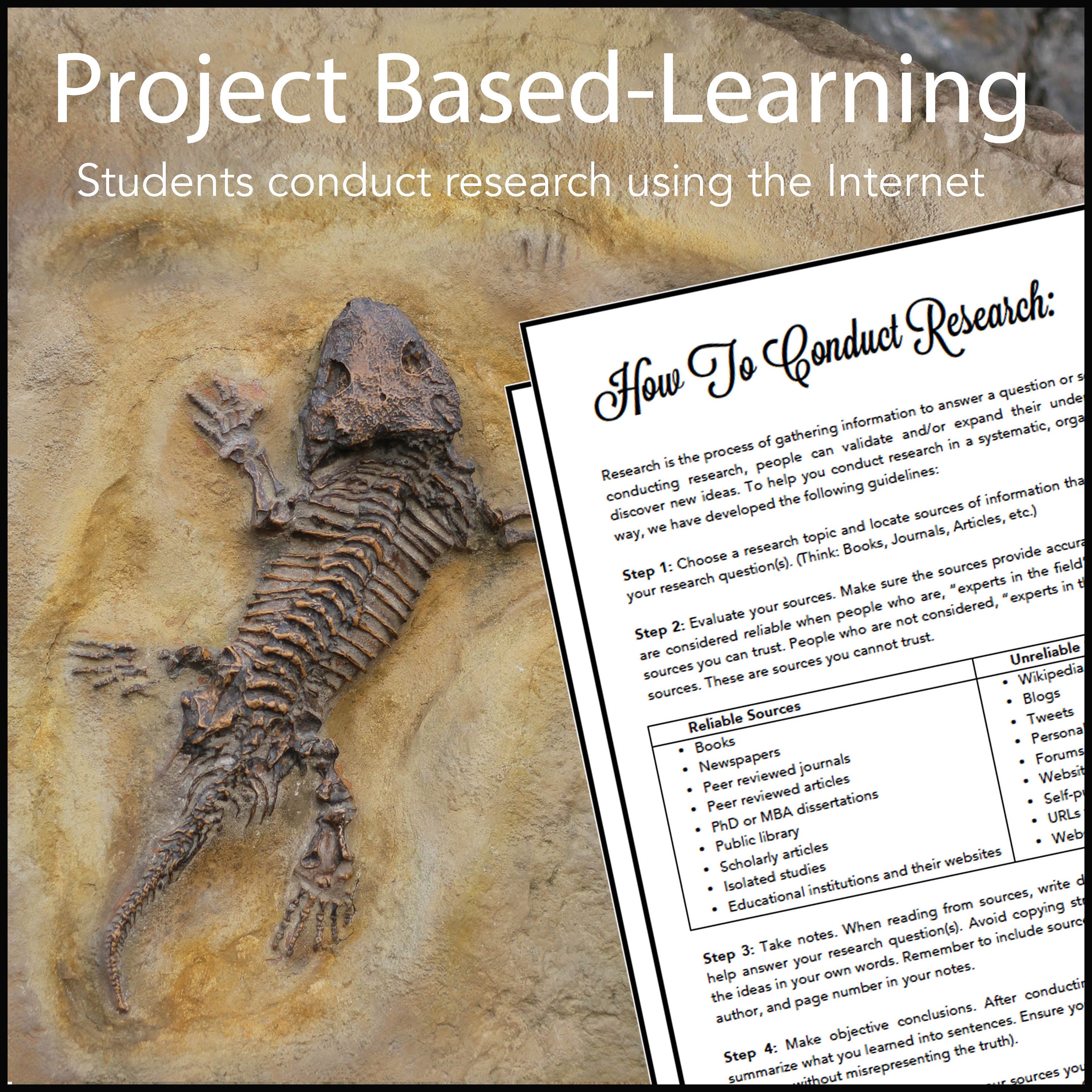 Fossil Research Project PBL // Printable Teaching Resource // No Prep ...