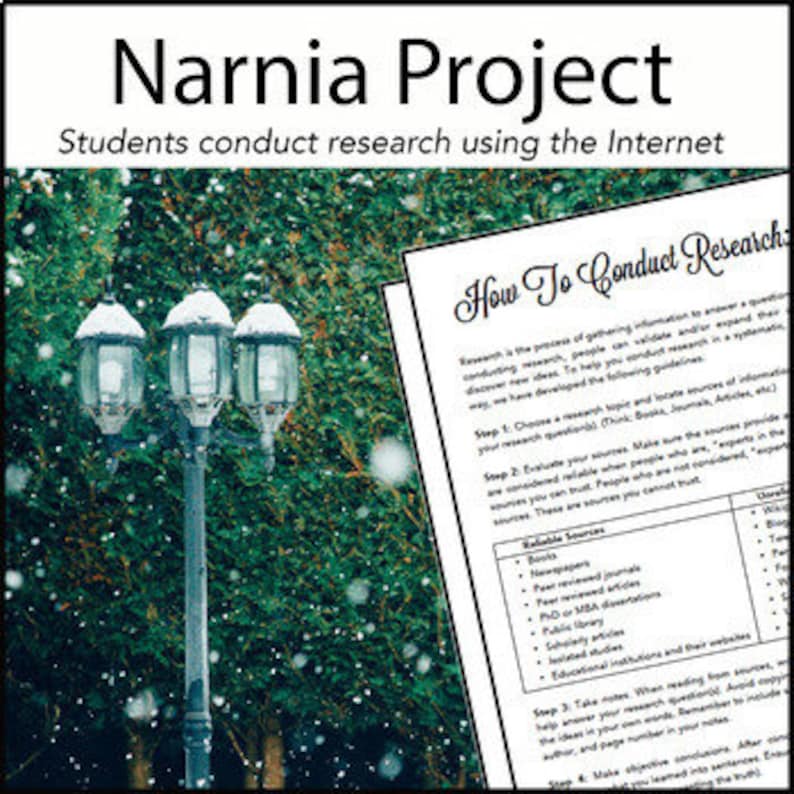 Narnia Research Project - 100% Editable - Etsy