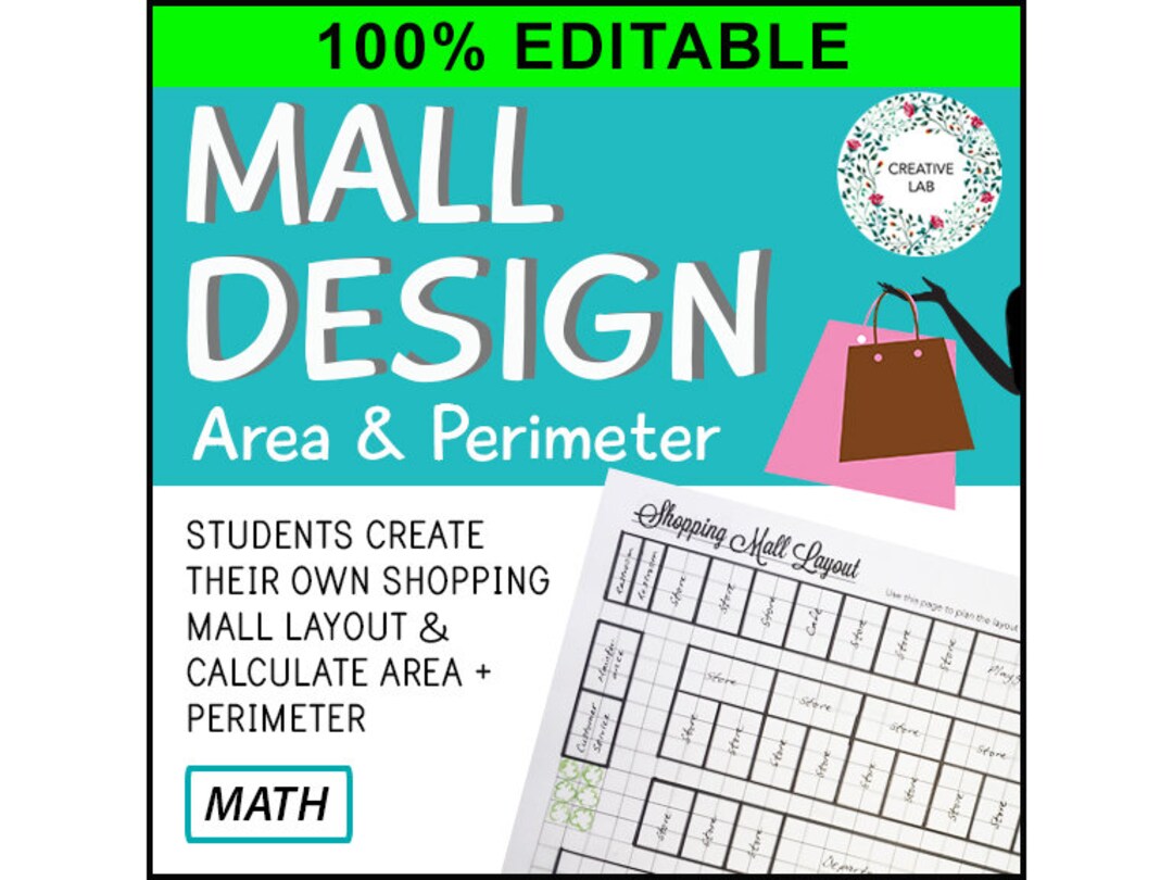 Shopping Mall Design - Area & Perimeter - 100% Editable - Etsy