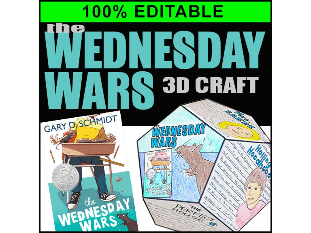 The Wednesday Wars - Novel Study Project Craft - 100% EDITABLE ...