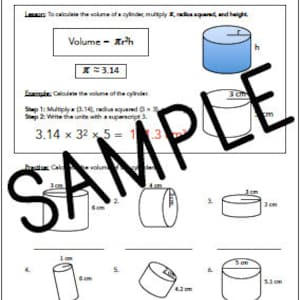Volume of Cylinders - Lesson & Practice Questions // Printable Teaching ...