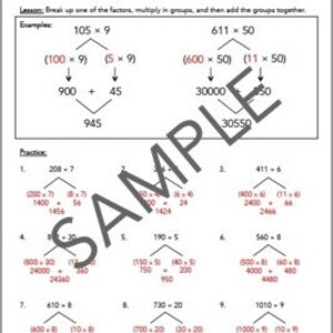 Math Multi-digit Multiplication Strategies - Breaking up Factors ...