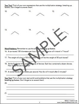Math Multi-digit Multiplication Strategies - Breaking up Factors ...