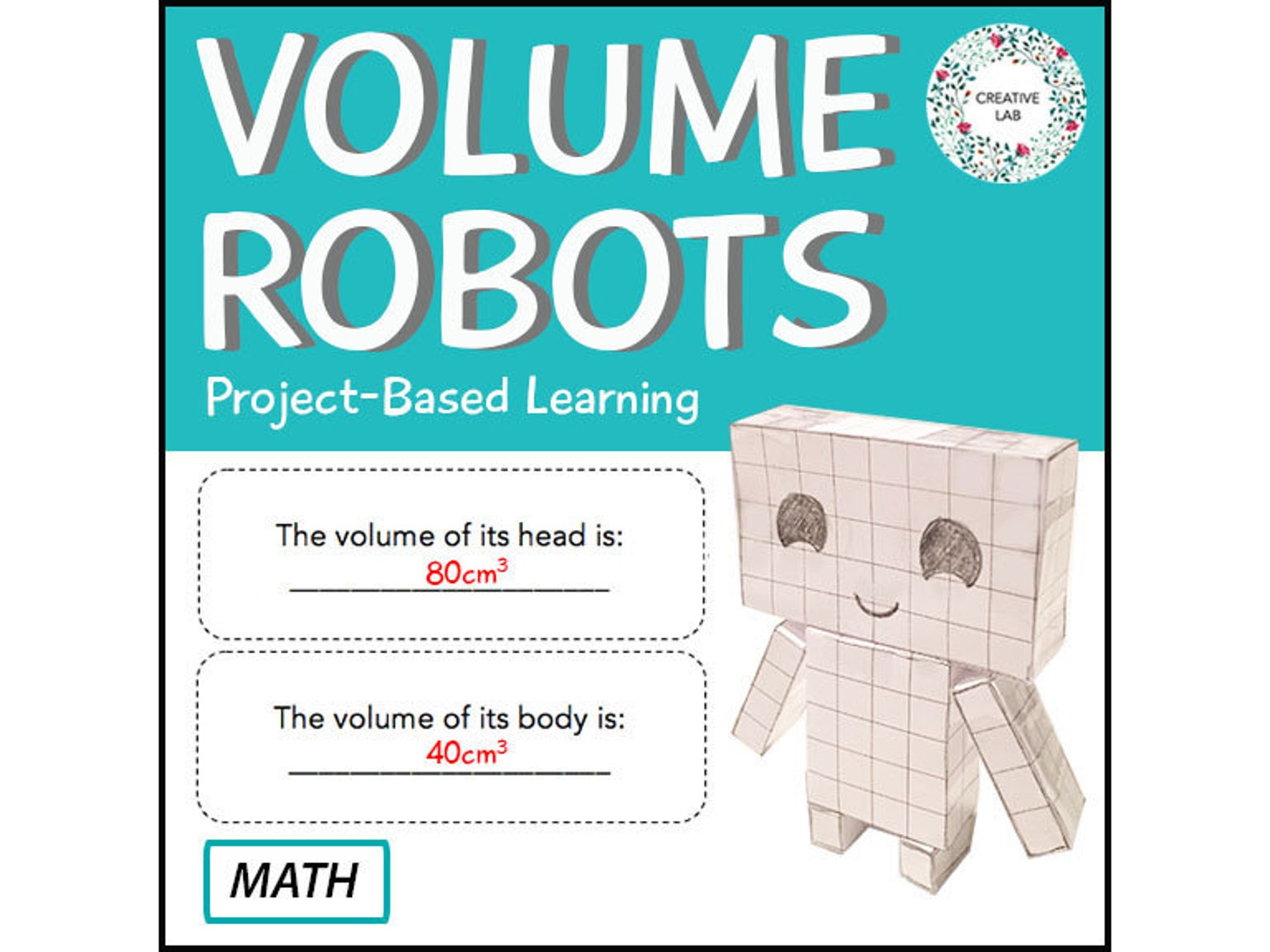 Volume Robots - PBL // Printable Teaching Resource // No Prep Classroom ...