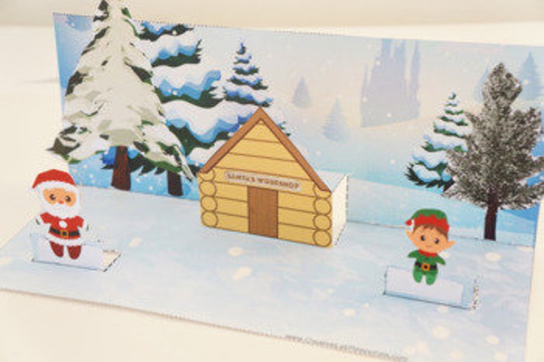 Santa's Workshop Scene 3D Craftivity - 100% Editable // Printable ...