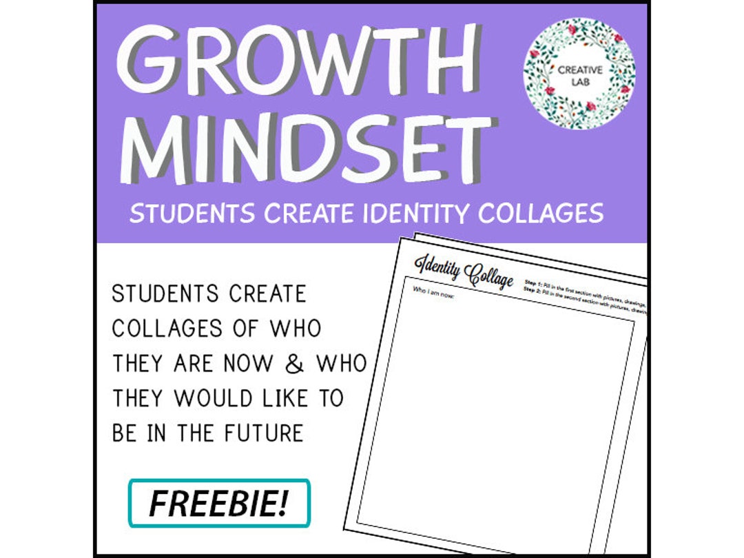 Growth Mindset Identity Collage // Printable Teaching Lesson School ...