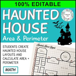 Math Haunted House Design - Area & Perimeter - 100% Editable ...