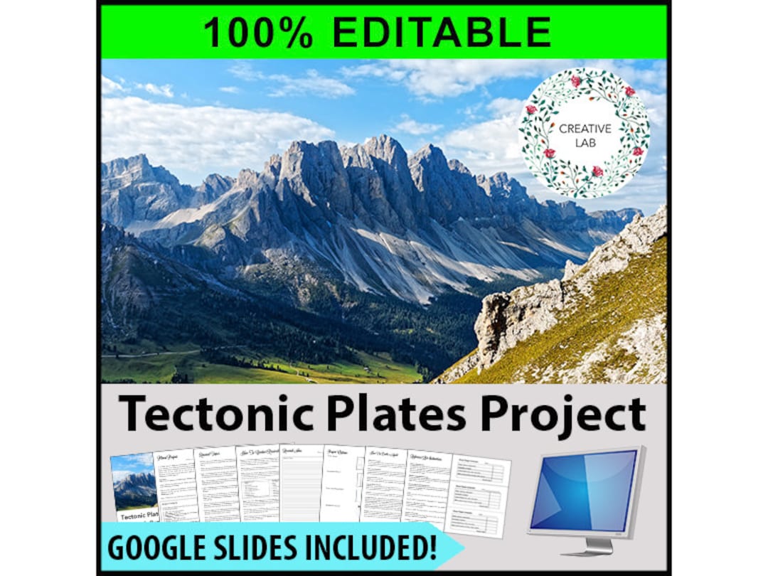 Tectonic Plates Research Project - 100% Editable // Printable Teaching ...