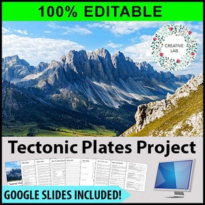 Tectonic Plates Research Project - 100% Editable // Printable Teaching ...