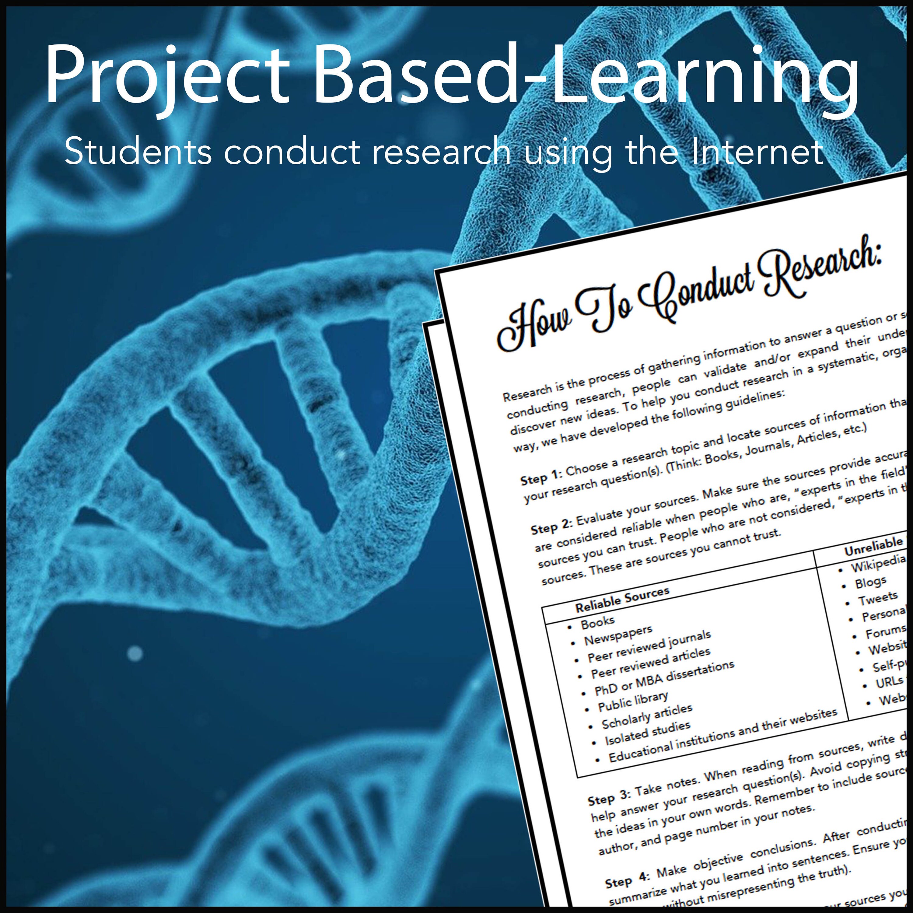 Biology Research Project PBL // Printable Teaching Resource // No Prep ...