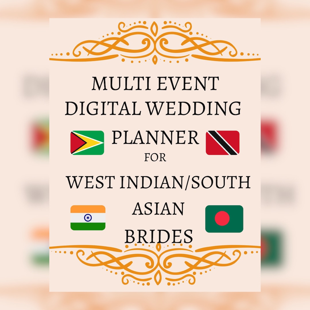 Digital Wedding Planner Template (west Indian/south Asian Weddings) - Etsy