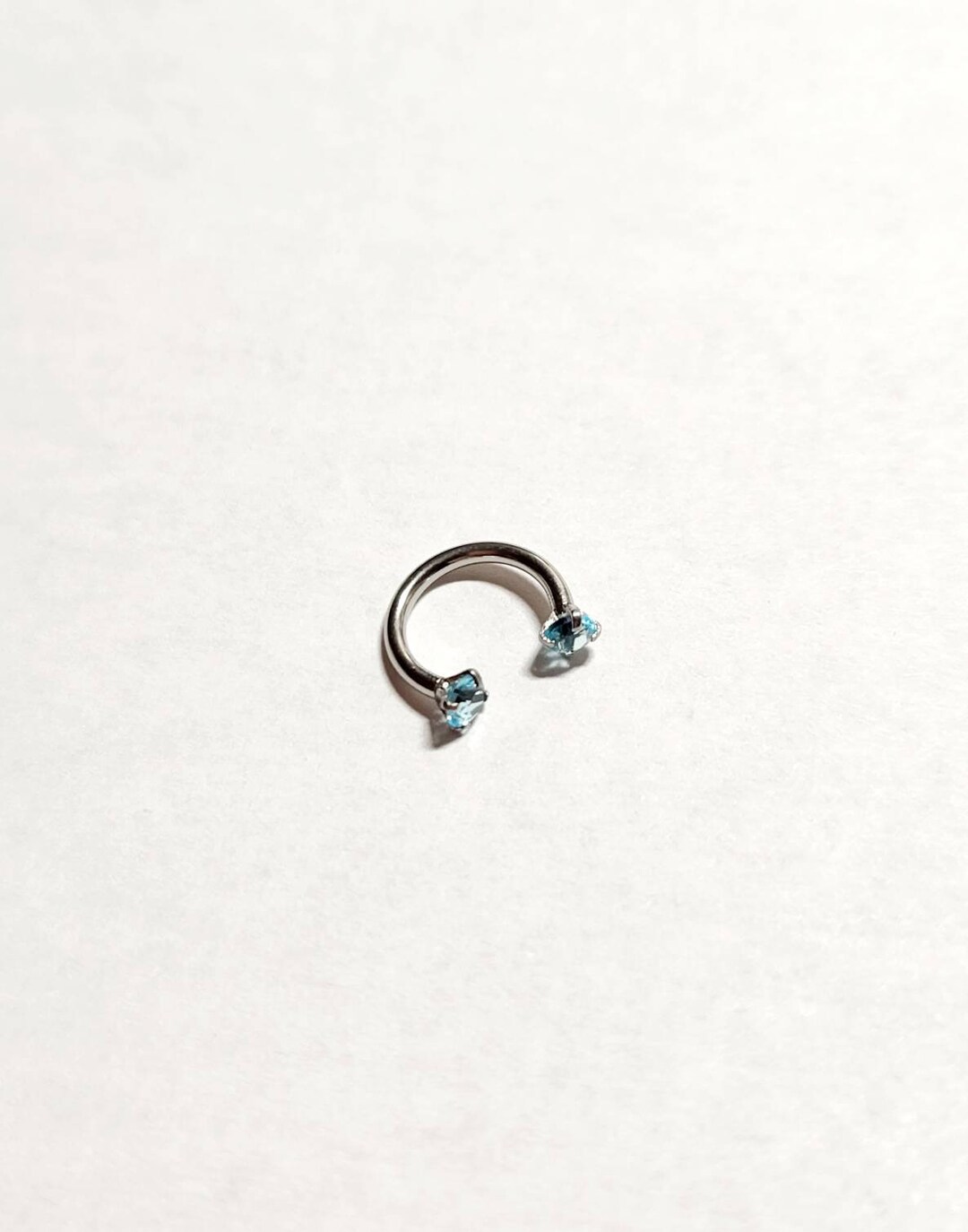 Horse Shoe Septum Blue Lip Rings Eyebrow Stud Nose, Helix Daith Curved ...