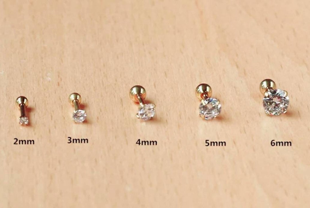 SILVER Color 2MM Screw Backs Stud Earrings Threaded Back, Gift for Her ...