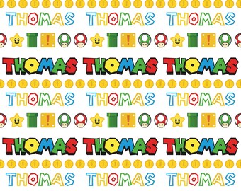 Custom Personalized Pacman Inspired Satin Wrapping Paper Gift Wrap ...