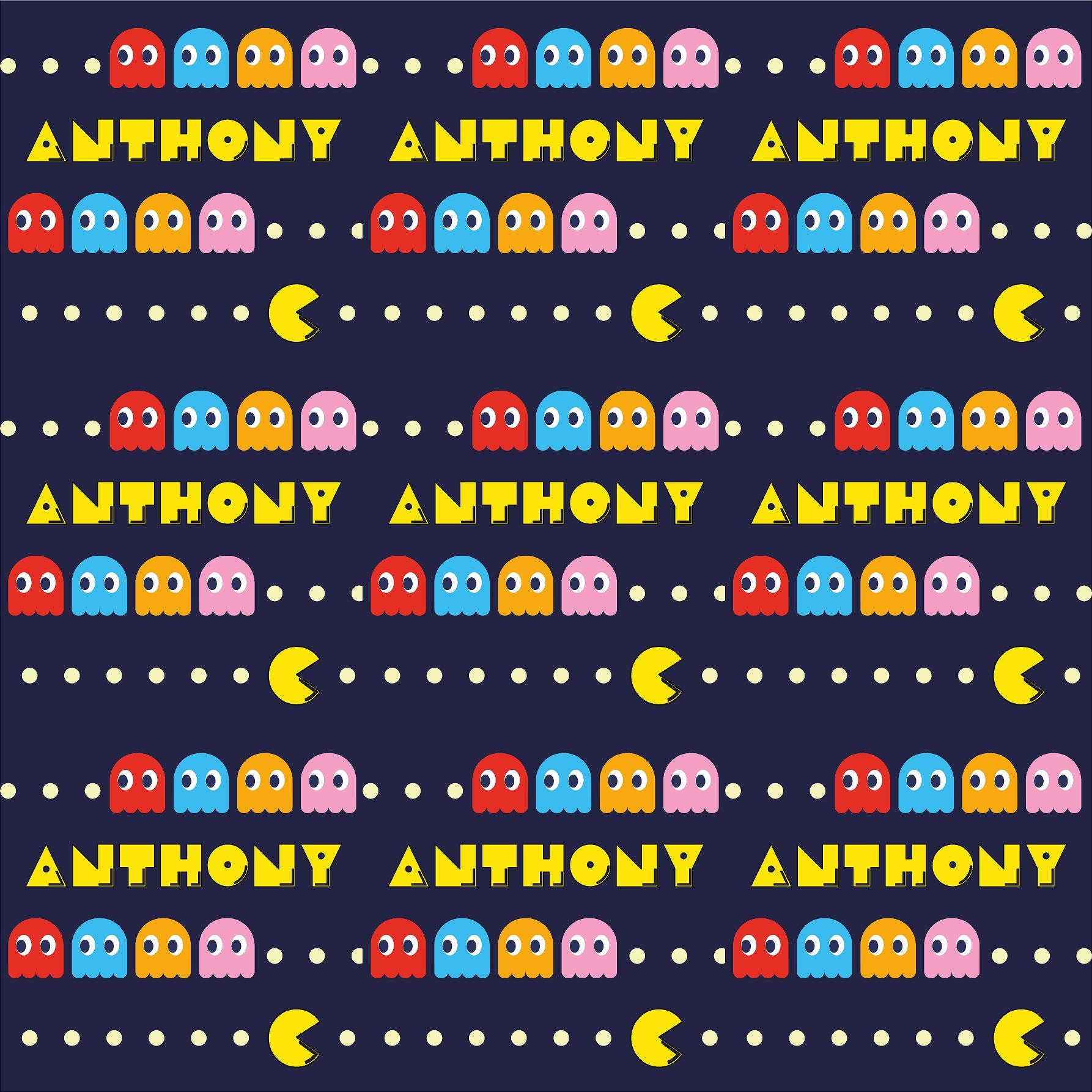 Custom Personalized Pacman Inspired Satin Wrapping Paper Gift Wrap ...