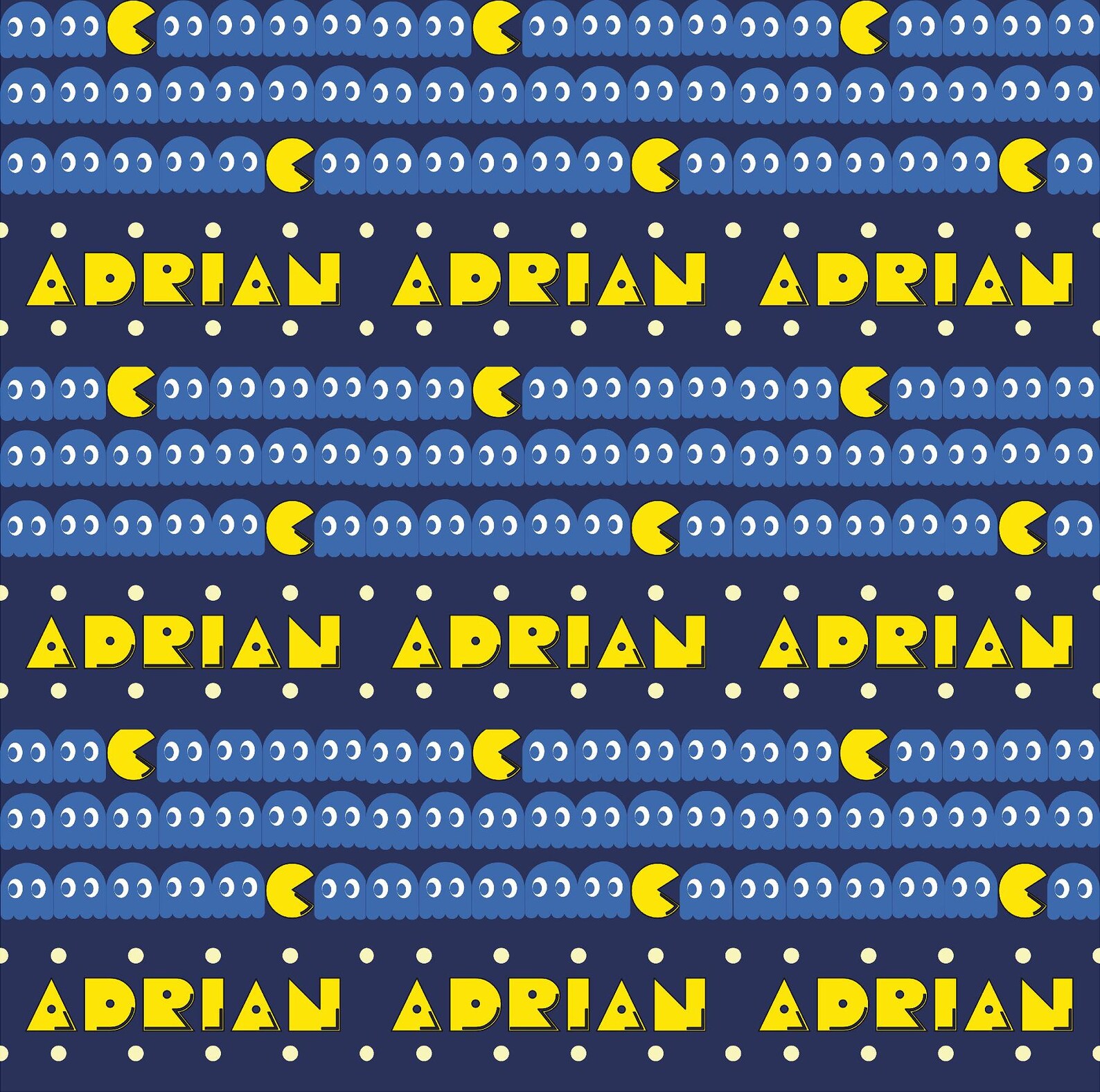 Custom Personalized Pacman Inspired Satin Wrapping Paper Gift Wrap ...