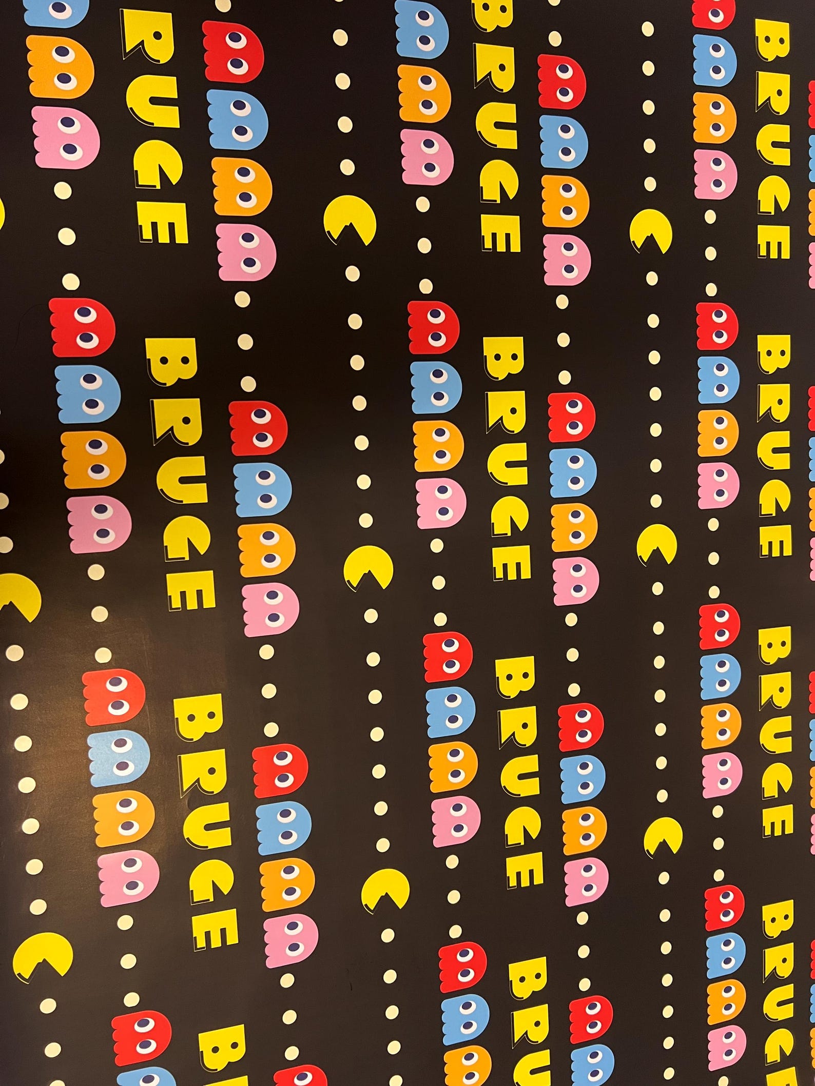 Custom Personalized Pacman Inspired Satin Wrapping Paper Gift Wrap ...