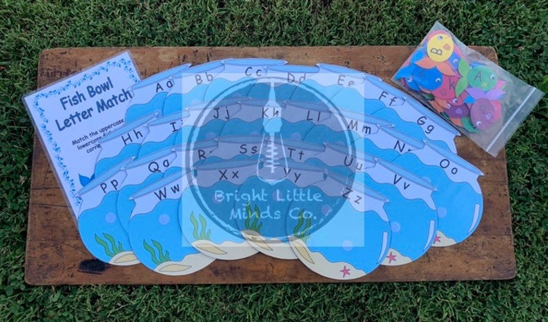 Alphabet Upper & Lowercase Match Fish Bowl Learning Activity - Etsy