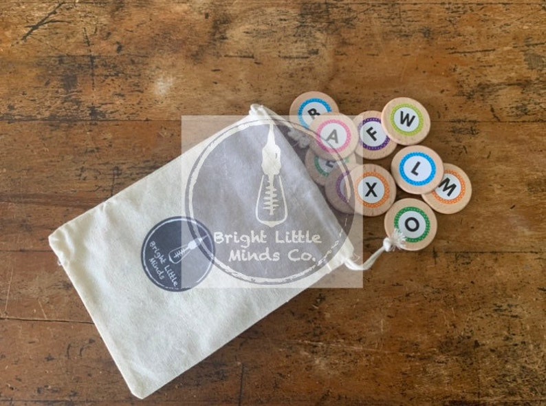 Wooden Alphabet Tokens, Uppercase Letters A-Z Learning Activity - Etsy