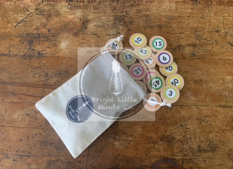 Number & Counting Wooden Tokens 1-50 Learning Activity - Etsy