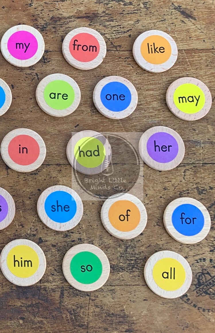Wooden Sight Word Tokens: 50 Sight Word Learning Activity - Etsy