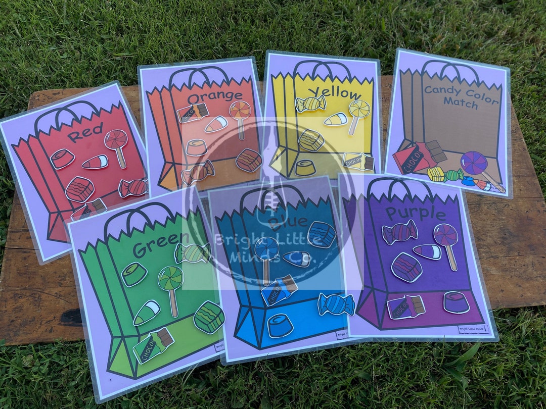 Basic Color Match Candy Learning Activity - Etsy