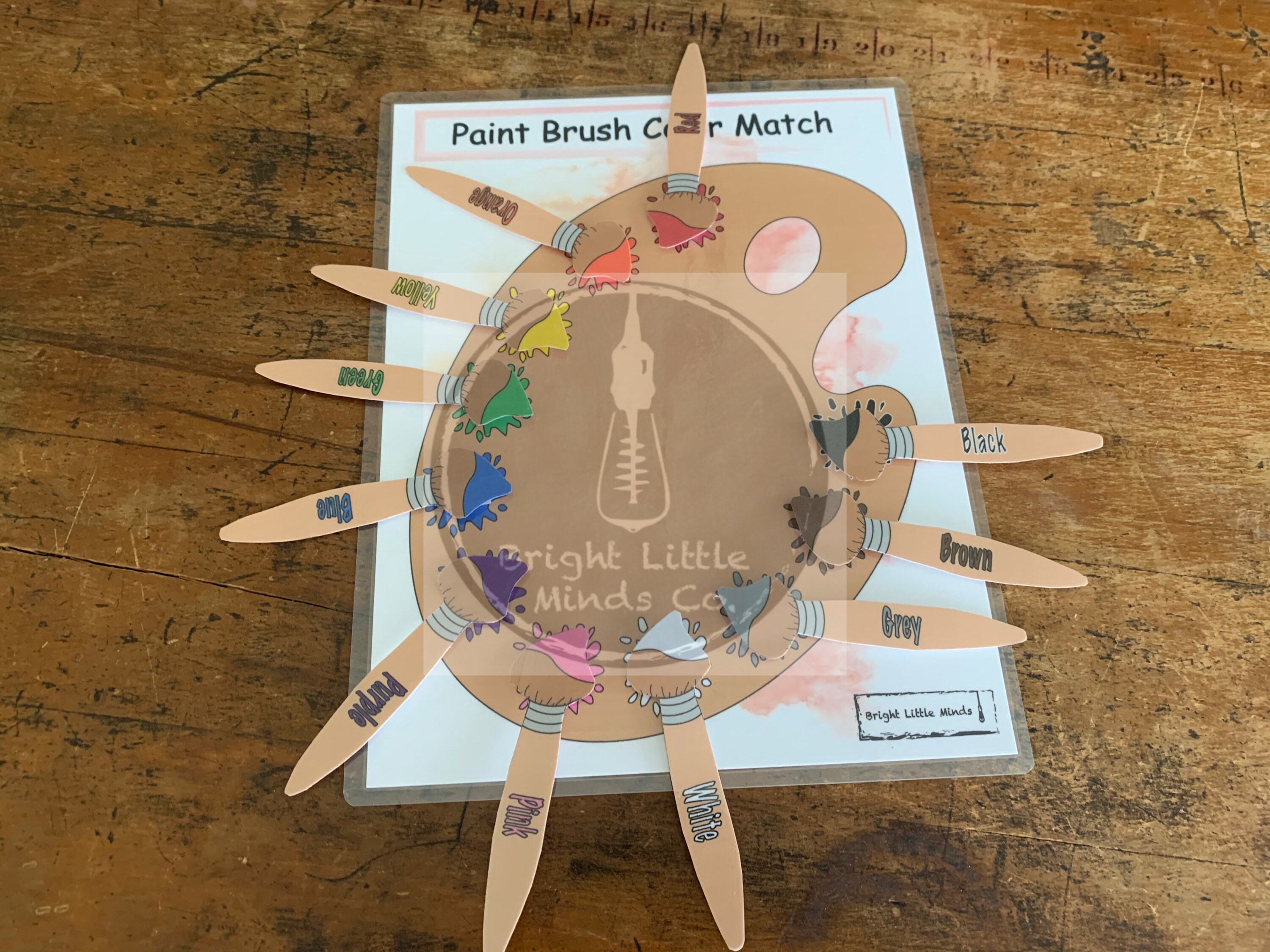 Basic Colors Paint Brush Match Learning Activity - Etsy.de