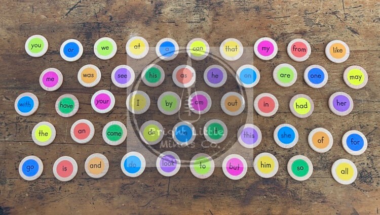 Wooden Sight Word Tokens: 50 Sight Word Learning Activity - Etsy