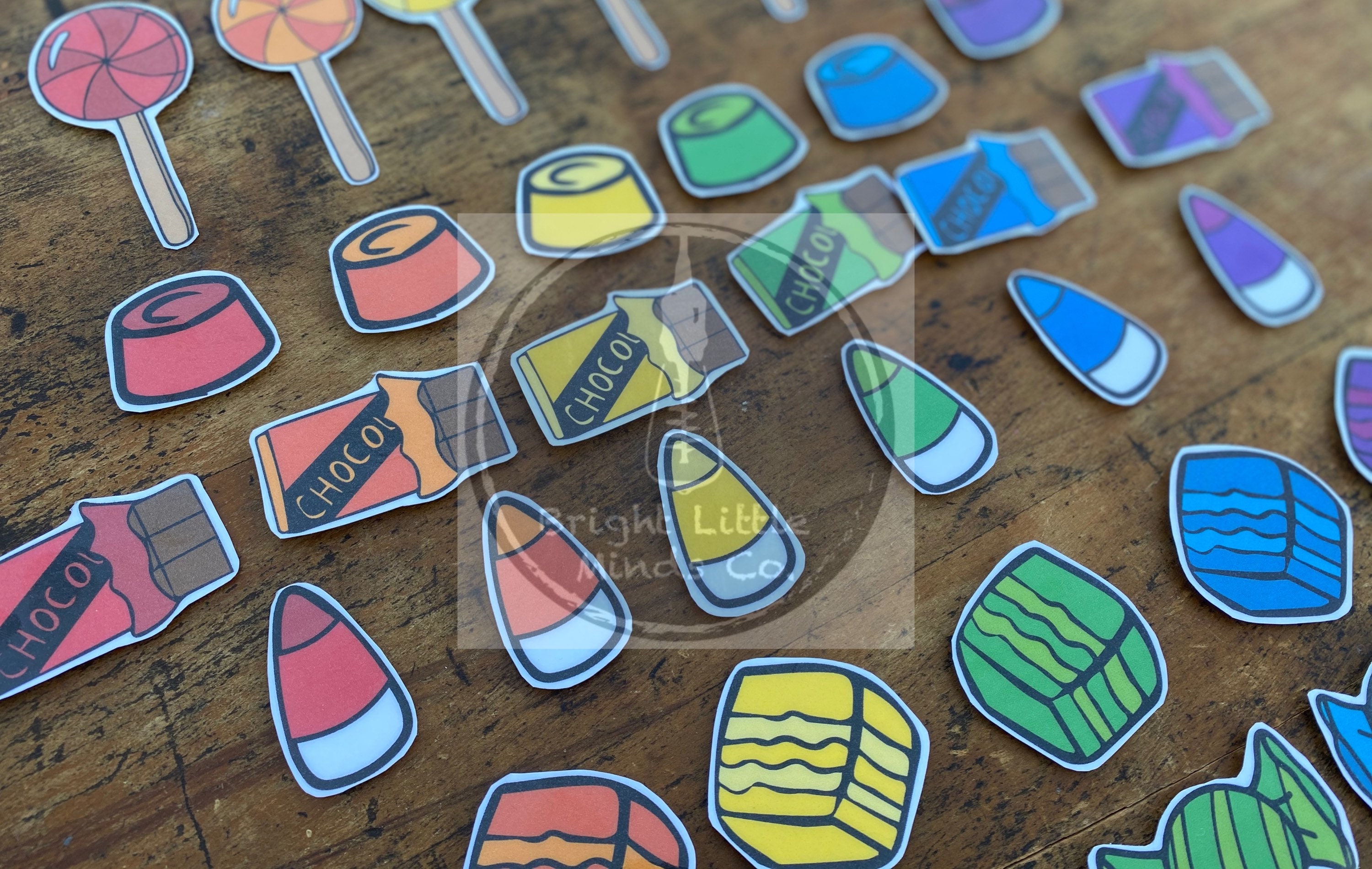 Basic Color Match Candy Learning Activity - Etsy UK