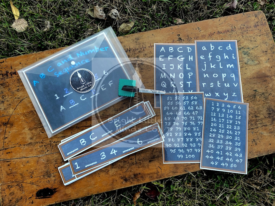 Alphabet Uppercase and Lowercase & Numbers 1-100 Sequence Learning ...