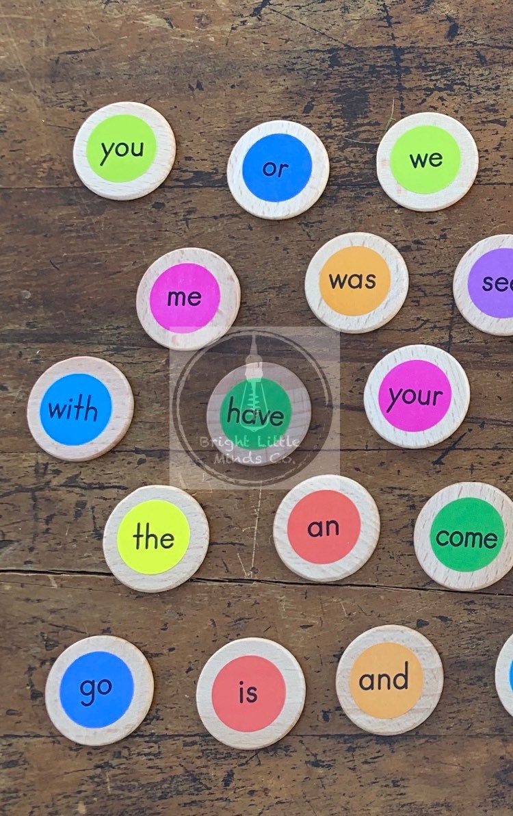 Wooden Sight Word Tokens: 50 Sight Word Learning Activity - Etsy