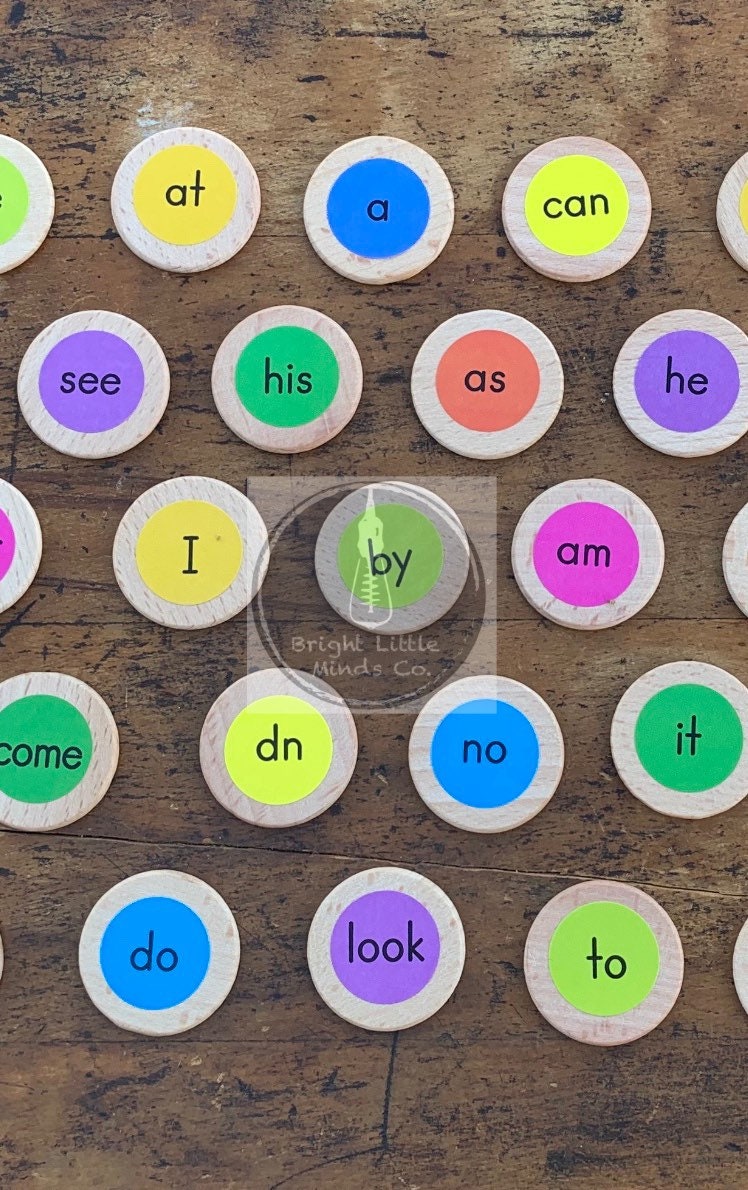 Wooden Sight Word Tokens: 50 Sight Word Learning Activity - Etsy