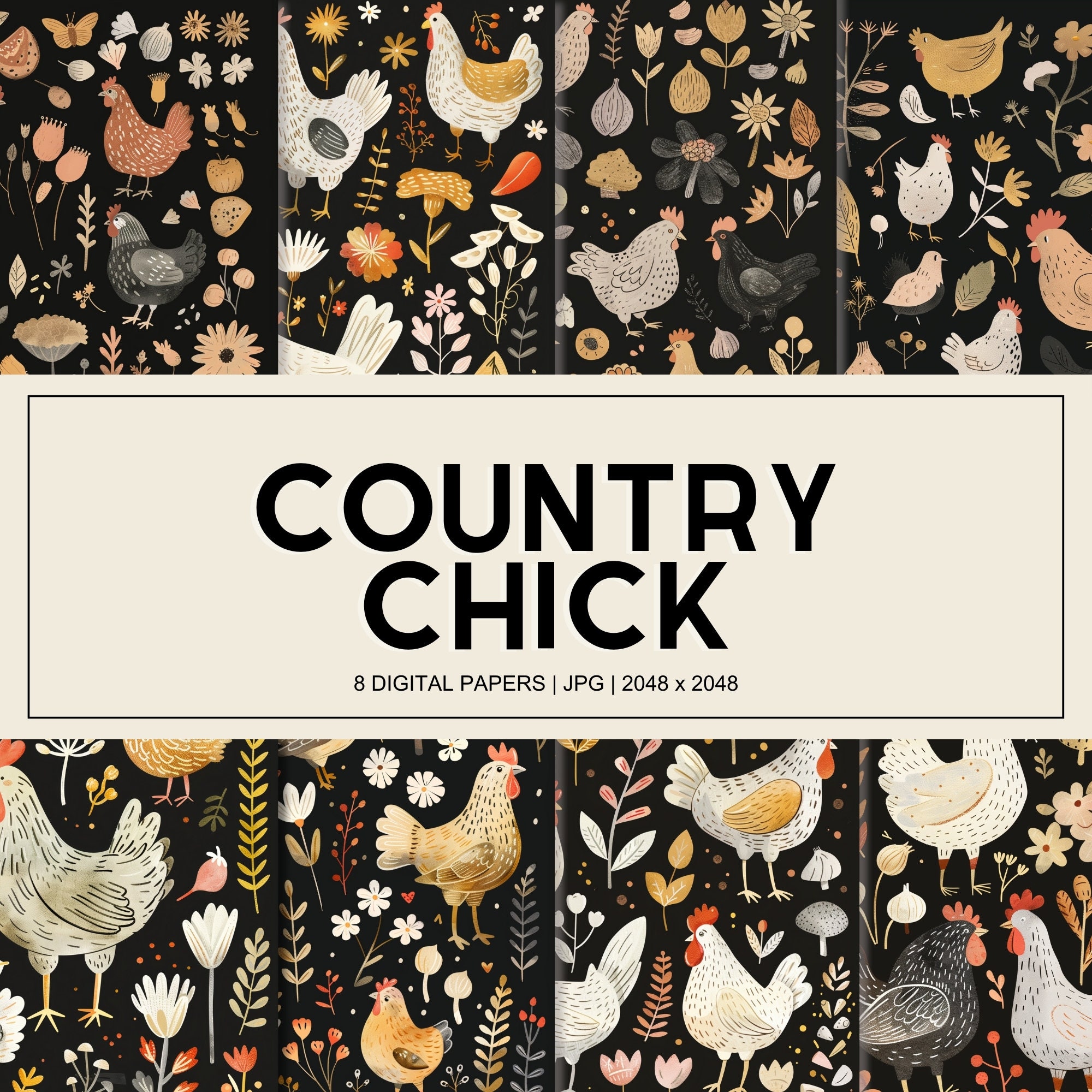 DIGITAL DOWNLOAD | 8 Pages of Digital Farmhouse Chicken | Scrapbooking ...