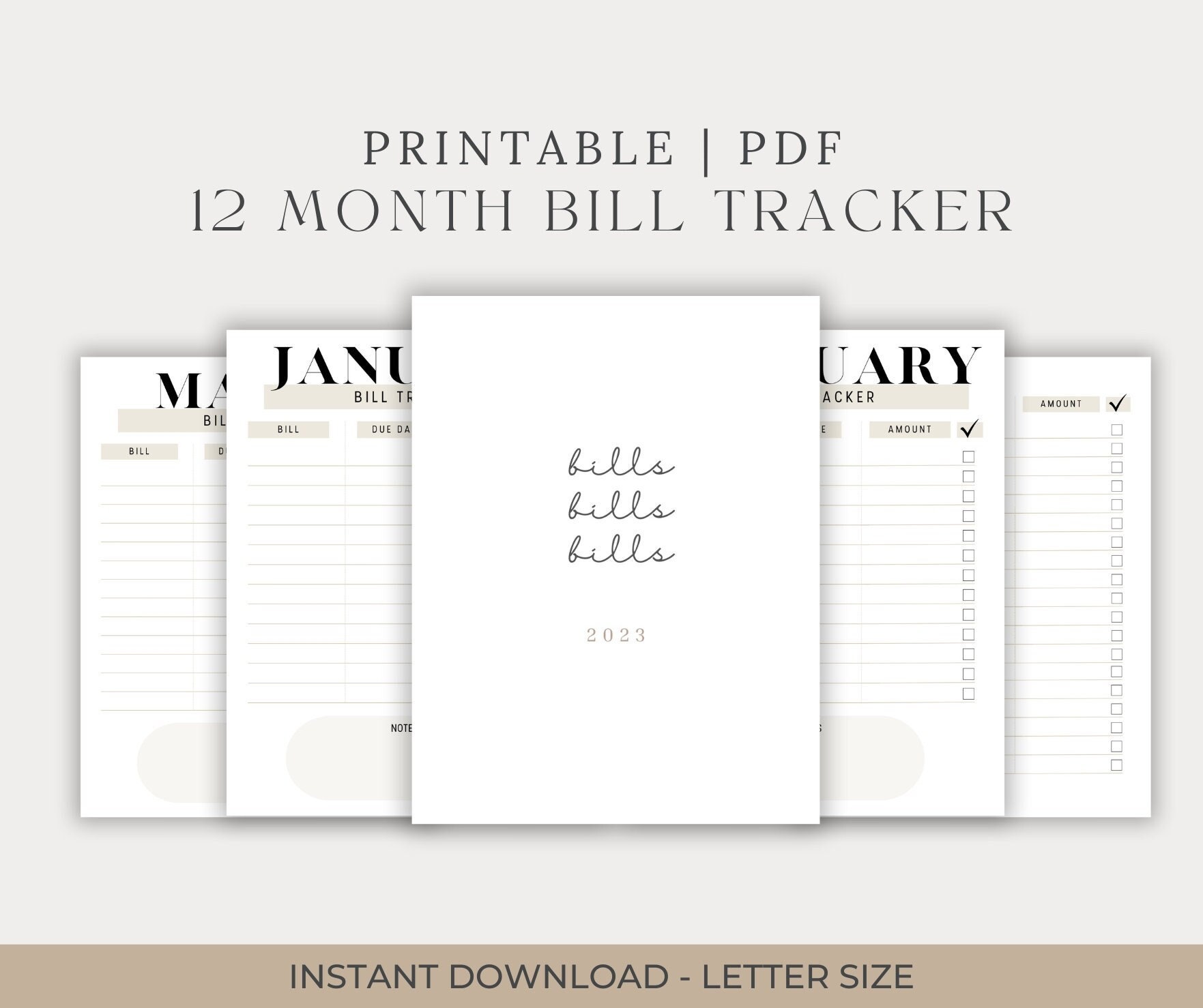 Monthly Bill Tracker | Printable | Financial Planning | Monthly Tracker ...