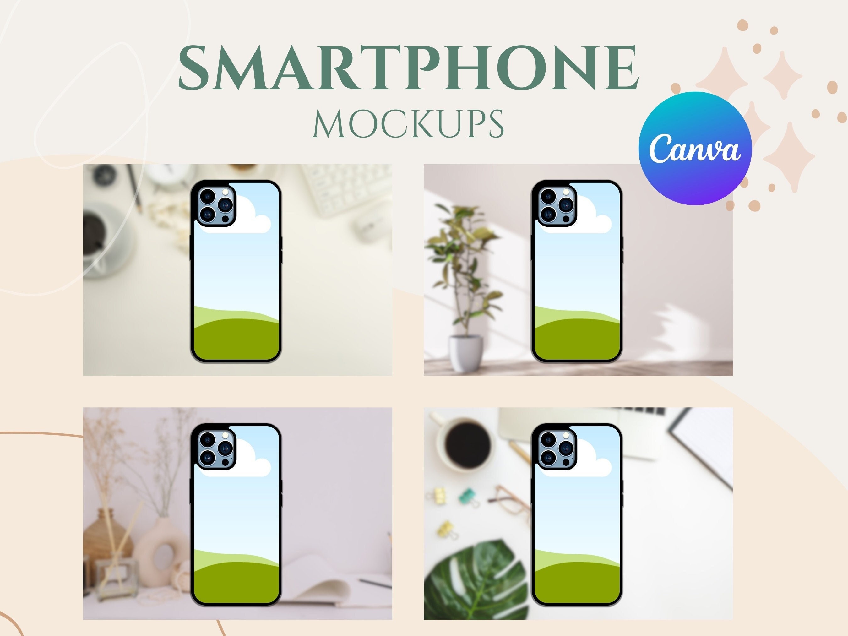 Canva Template Sublimation iPhone Case Mockups - Etsy