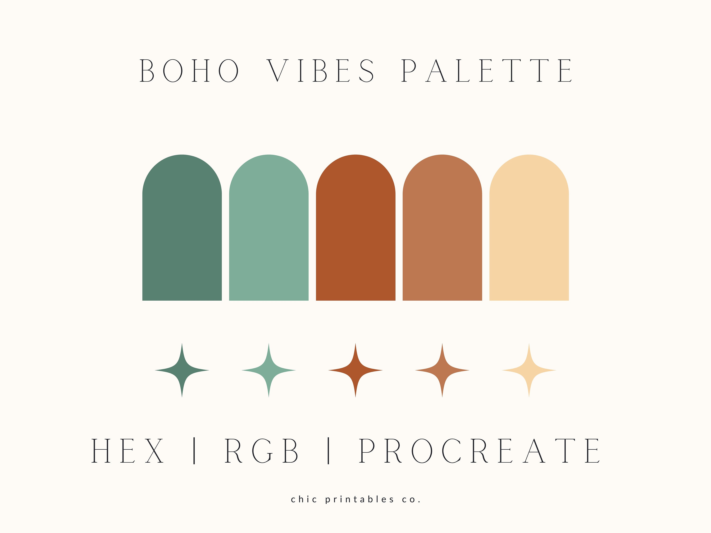 RGB | HEX | Procreate Color Palette, BOHO Vibes Procreate, Color ...