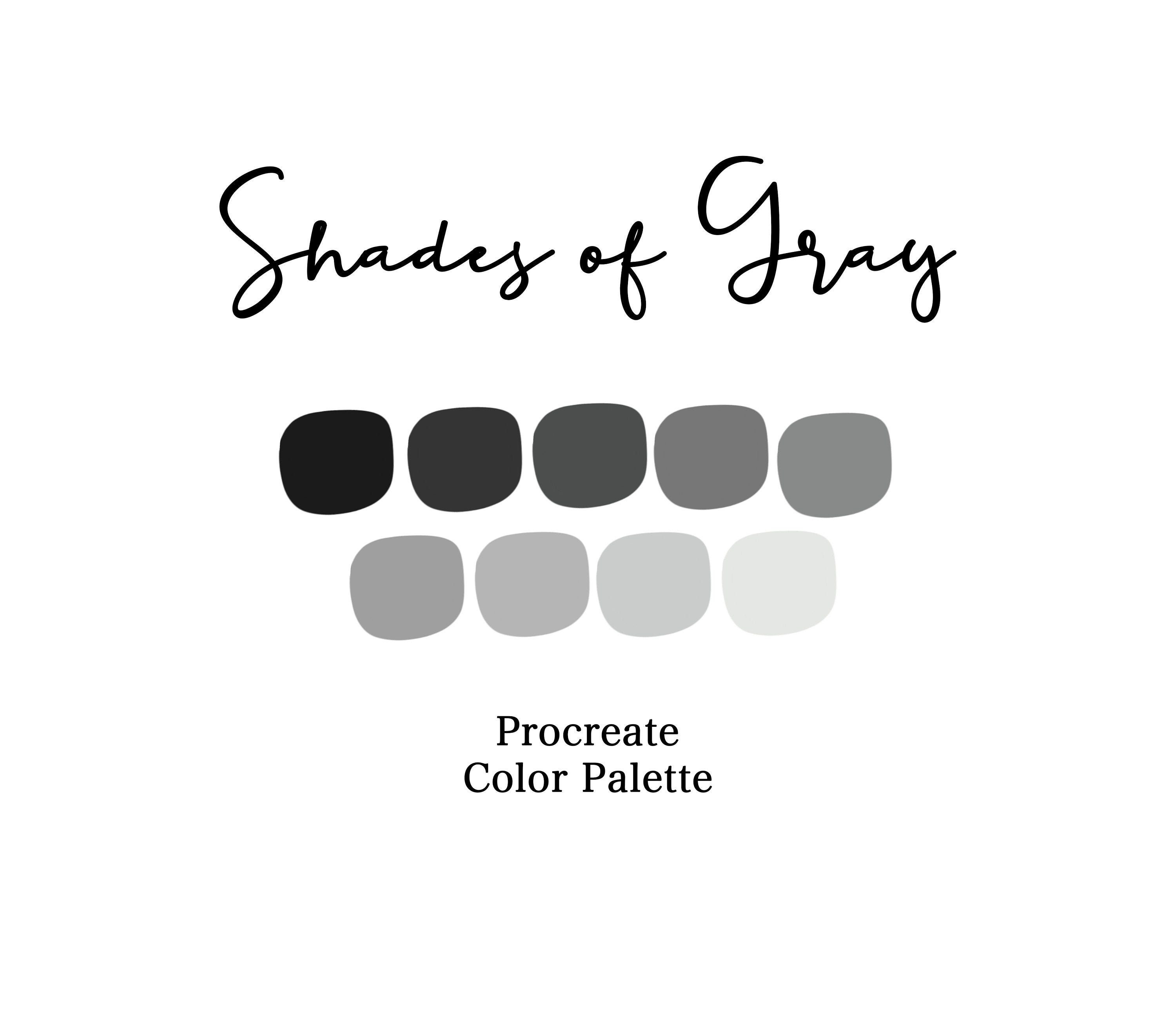 Procreate Color Palette Grayscale Gray Grey Color Palette | Etsy Procreate Color Palette Grayscale Gray Grey Color Palette | Etsy