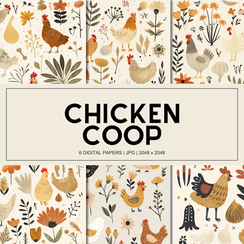 DIGITAL DOWNLOAD | 6 Pages of Digital Farmhouse Chicken | Scrapbooking ...